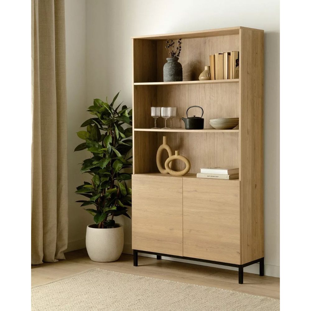 Aparador con Estanteria Nórdico Fausto color Duna TU MESITA - Promart