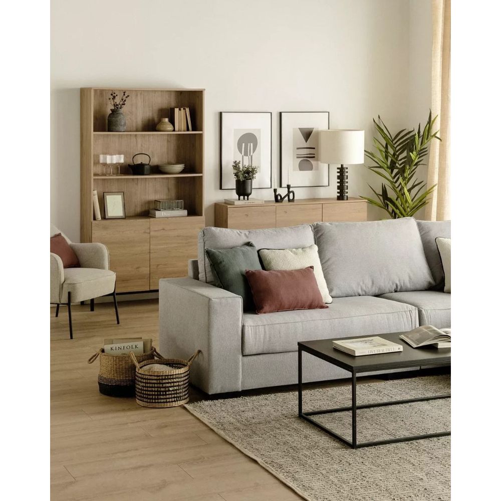 Aparador con Estanteria Nórdico Fausto color Duna TU MESITA - Promart