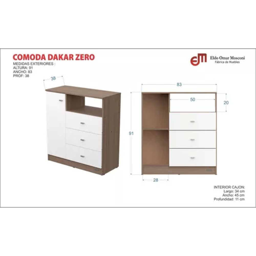 Cómoda Juvenil Cleo color Blanco TU MESITA - Promart