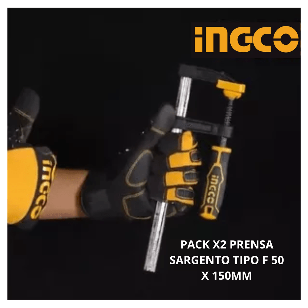 Pack x2 Prensa Sargento tipo F 50 x 150MM Industrial Ingco HFC020501- x2 - Promart