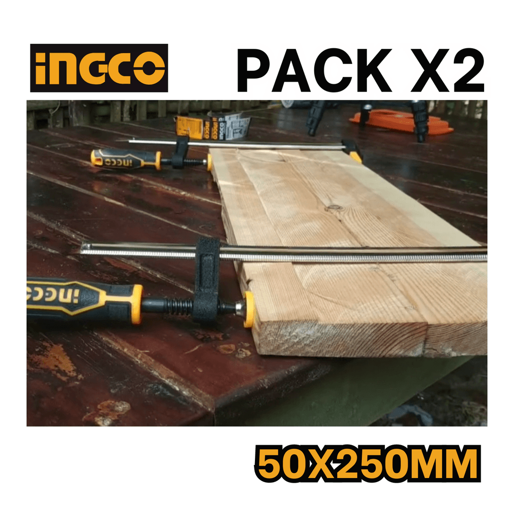 Pack x2 Prensa Sargento Tipo F 50 x 250MM Industrial Ingco HFC020503- x2 - Promart