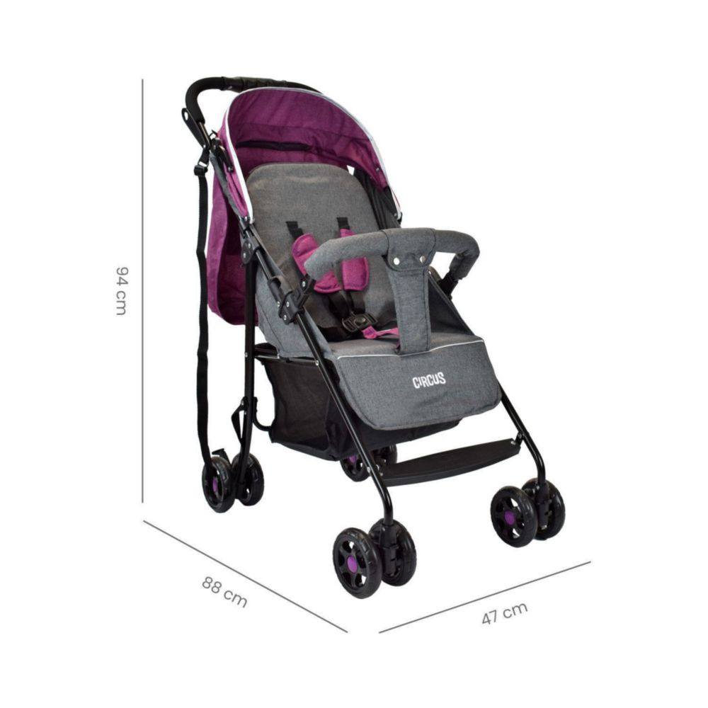Coche De Paseo Para Bebe Circus Rosado - Promart