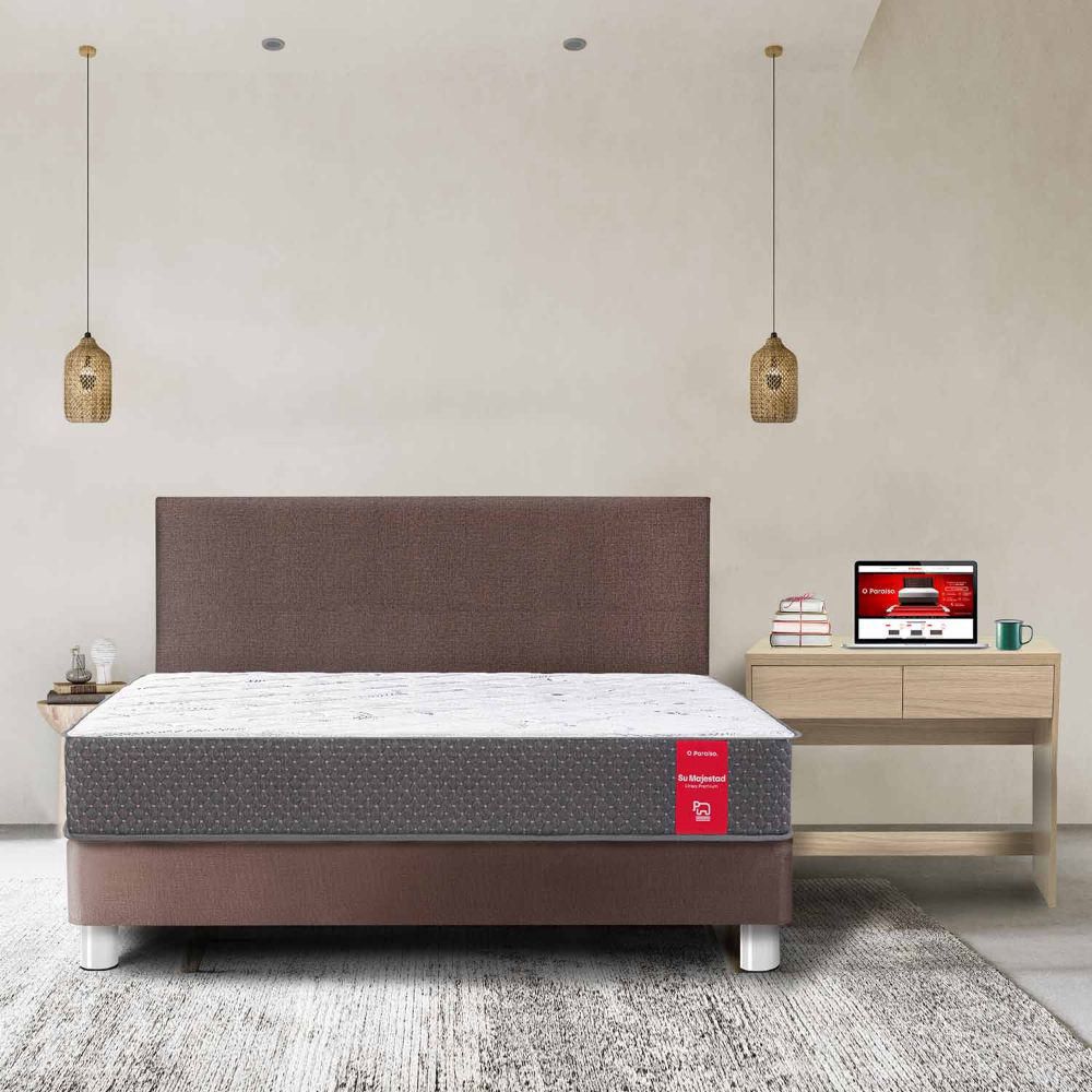 Dormitorio Su Majestad 2 Plazas + Mesa Multiusos Chocolate - Promart