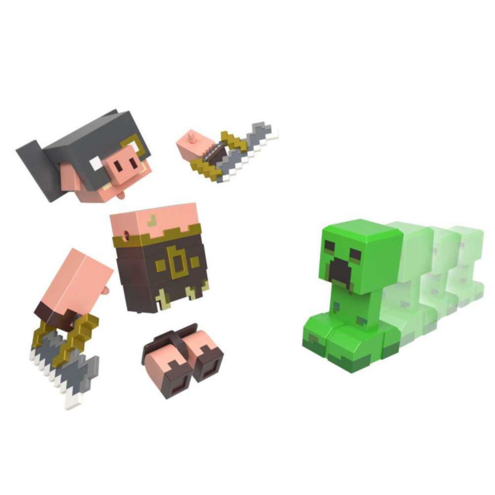 Figura Minecraft Fidget Creeper Vs Piglin Feroz - Promart