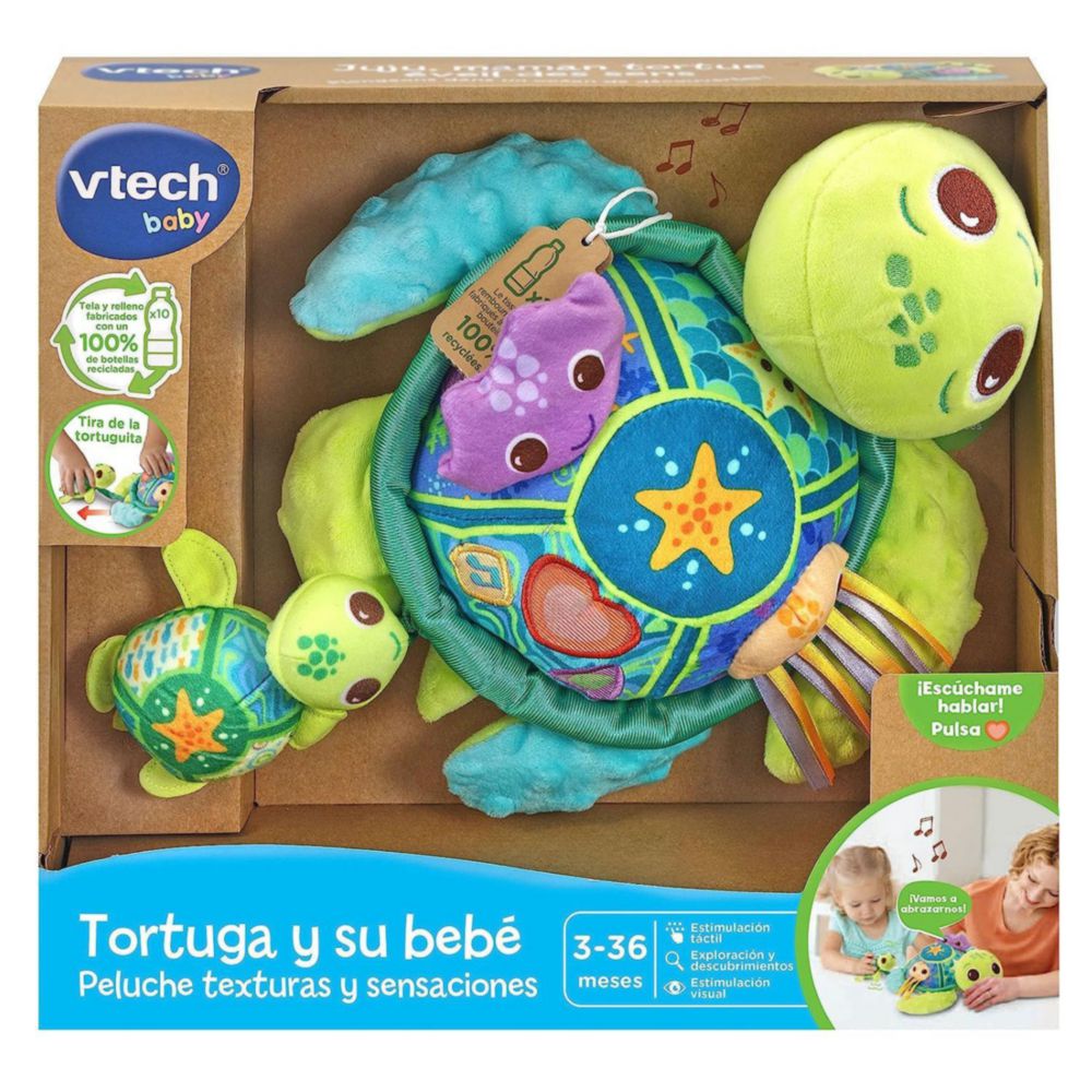 Juguete De Estimulación Para Bebe Vtech Tortuga Y Su Bebé Texturas Y ...