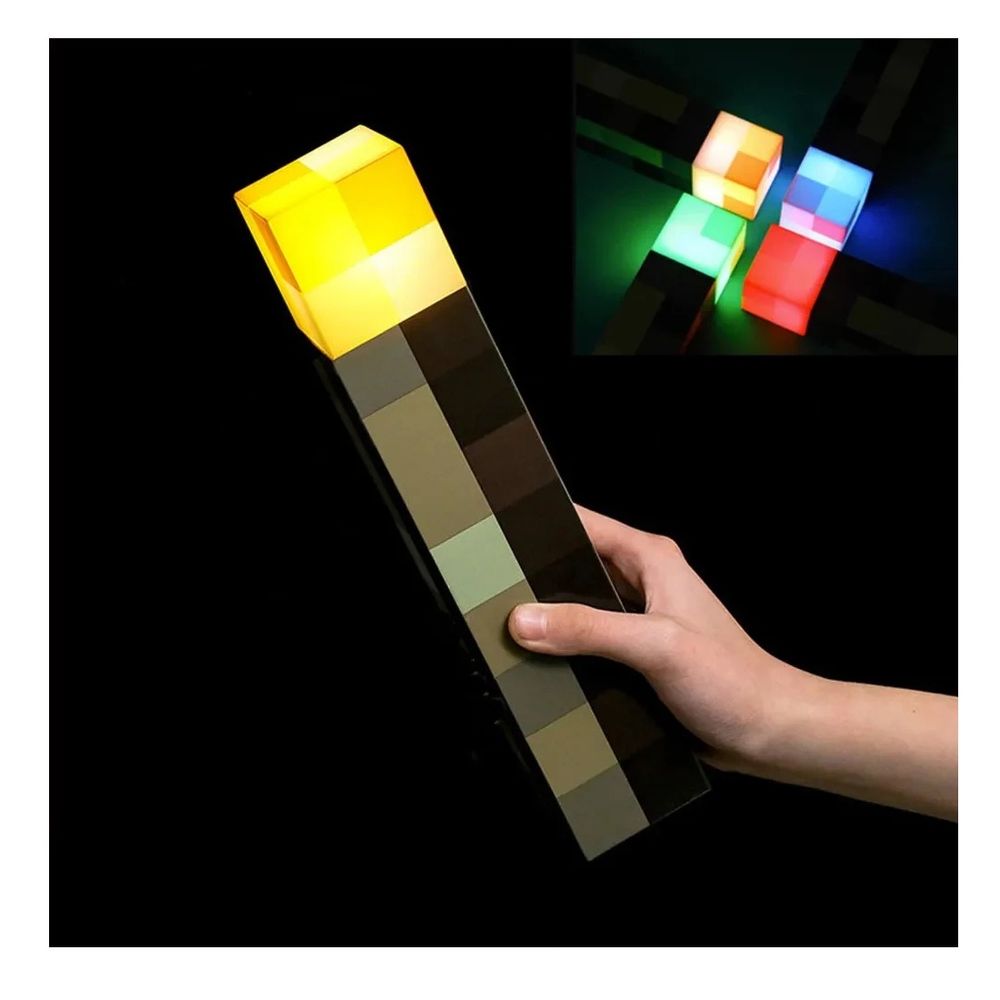 Lámpara Led de 4 Colores, Antorcha Tipo Minecraft | Promart.pe - Promart