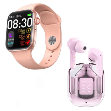 Pack Smartwatch T900 Pro Max L Serie 9 Rosado y Audífonos Air 31 Rosado - Promart