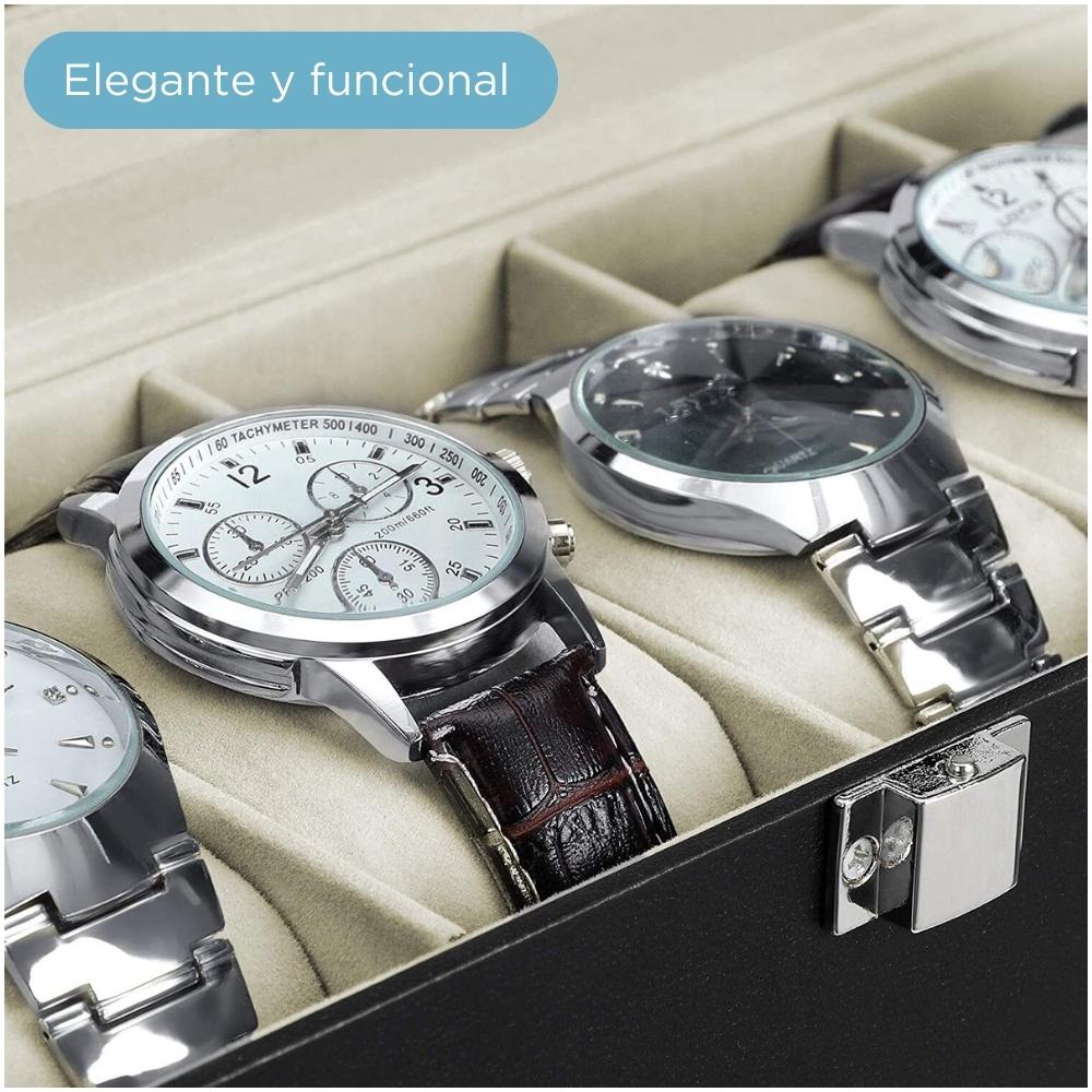 Estuche Organizador Porta Relojes Elegante 6 Compartimientos PR6 - Promart