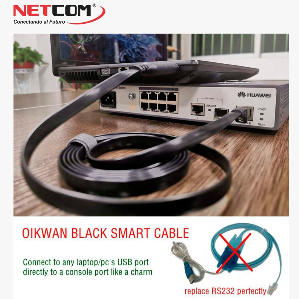 Cable USB a RJ45 NETCOM RS232 Consola Ethernet Red 1.80 Metros | Promart.pe - Promart
