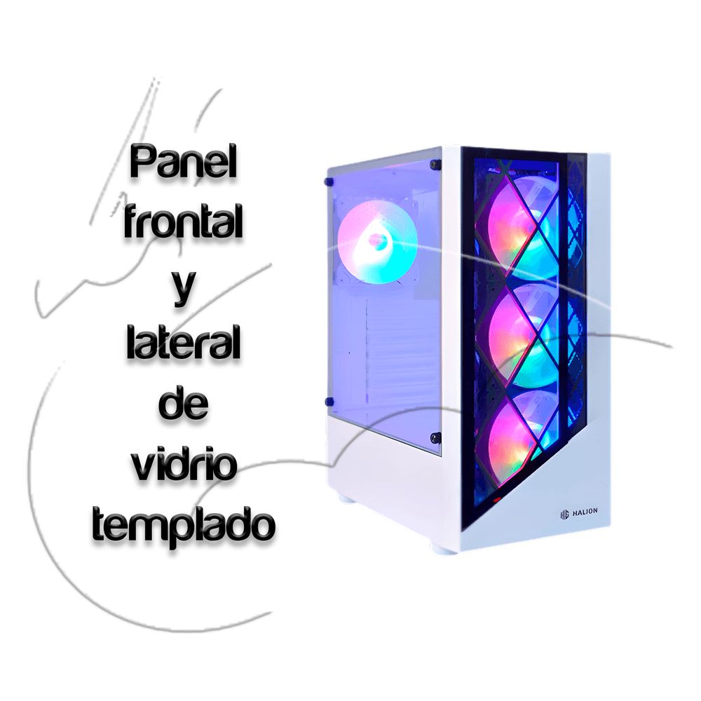 Case Gamer Halion Dragon Cr15 Blanco 500w 4x12 Rainbow - Promart