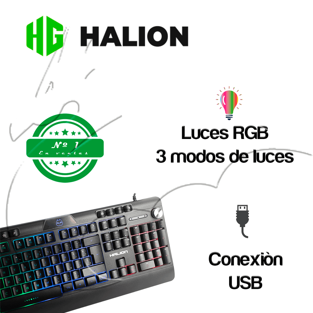 Teclado Gamer Halion Optimos Ha-k807 Rainbow - Promart