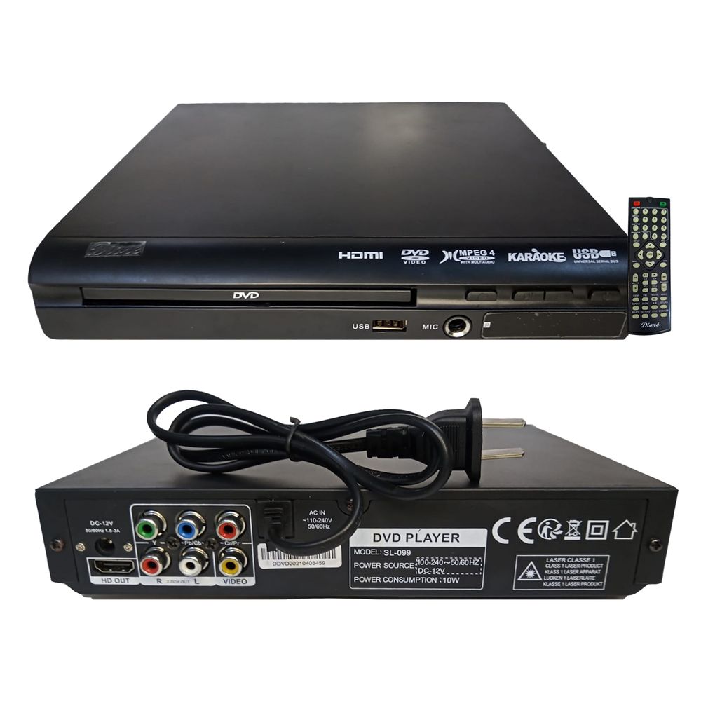 Reproductor de DVD y CDs Dioré SL-099 con USB y HDMI - Promart