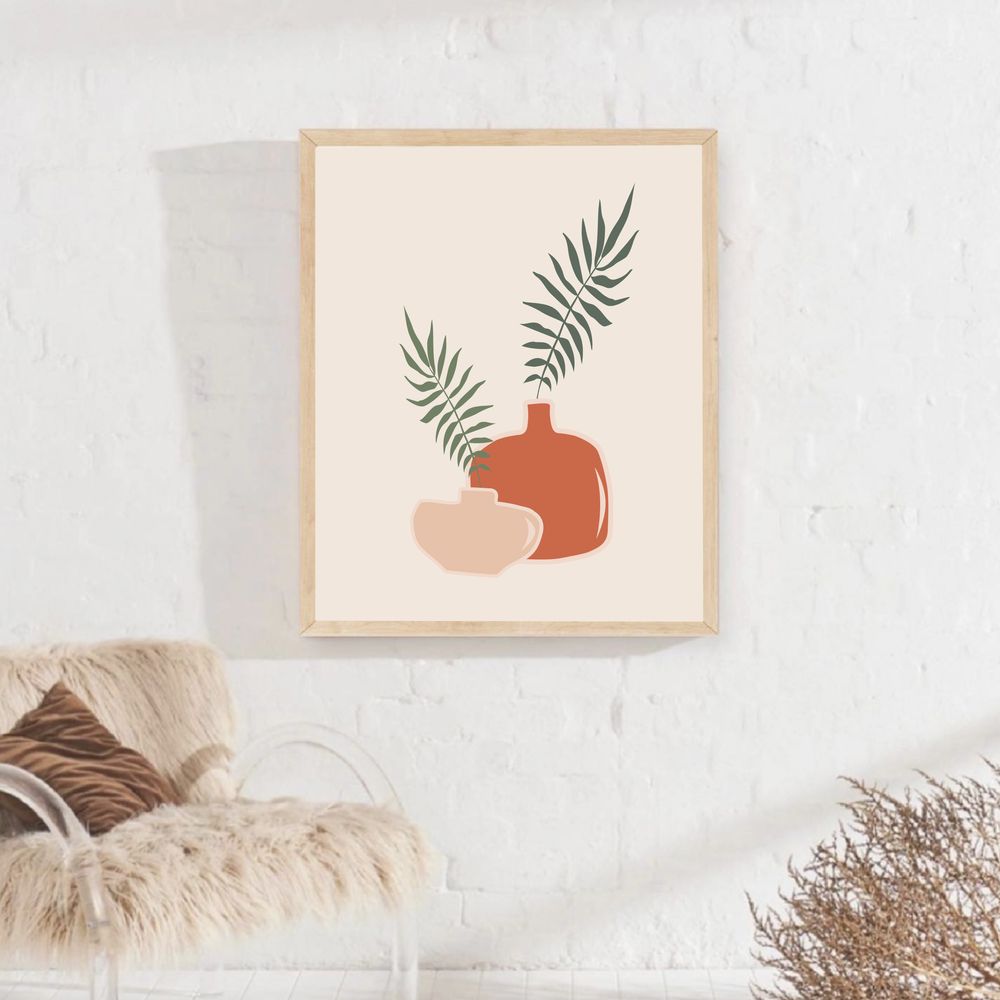 Cuadro Nyla Florero Doble 40x30 cm Pino - Promart