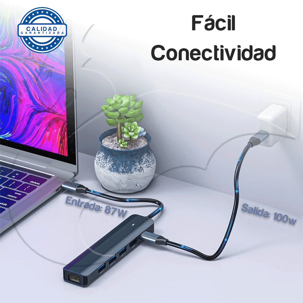 Hub USB RJ45 USB Ethernet Tipo C - Promart