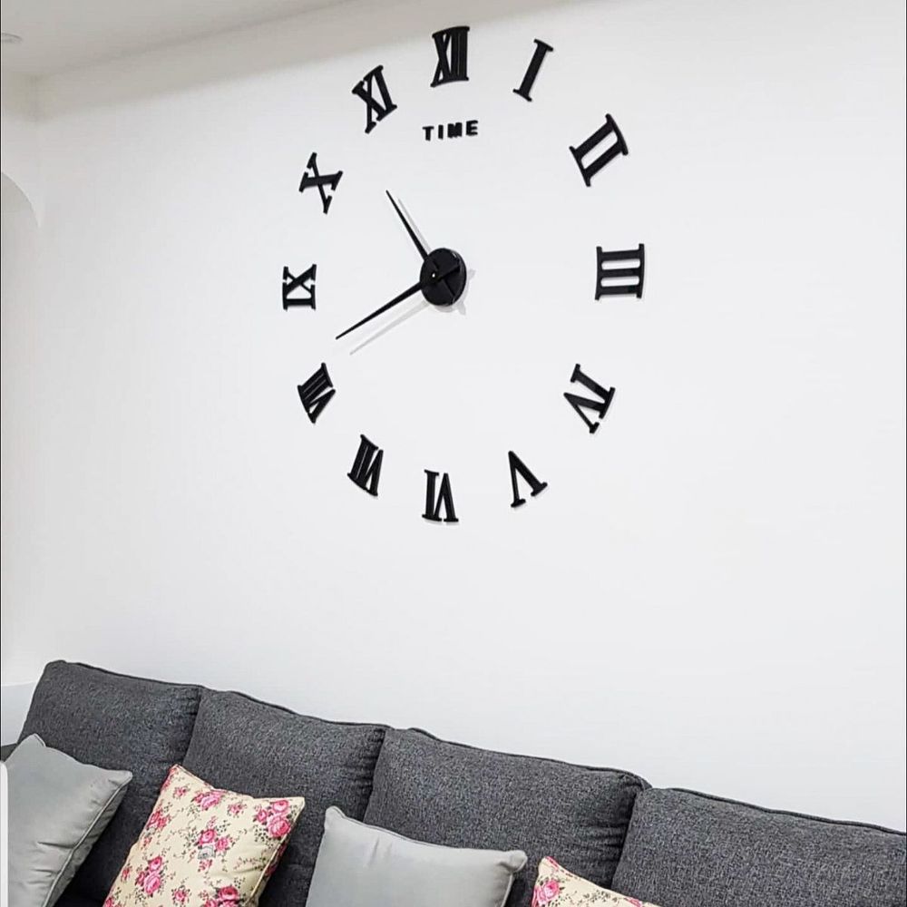 Reloj 3d Pared - Decoración Moderna - Modelo Lucas Negro - Promart
