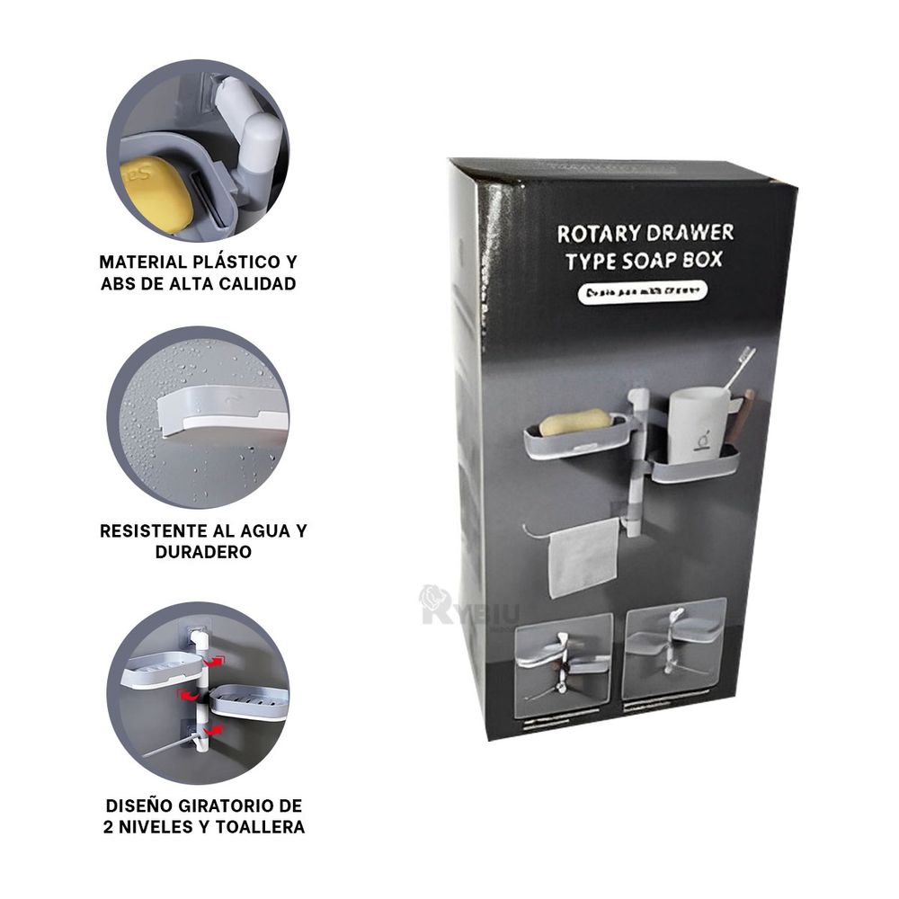 Estante Toallera con Rotacion de Bandejas de 180° para Ducha - Promart