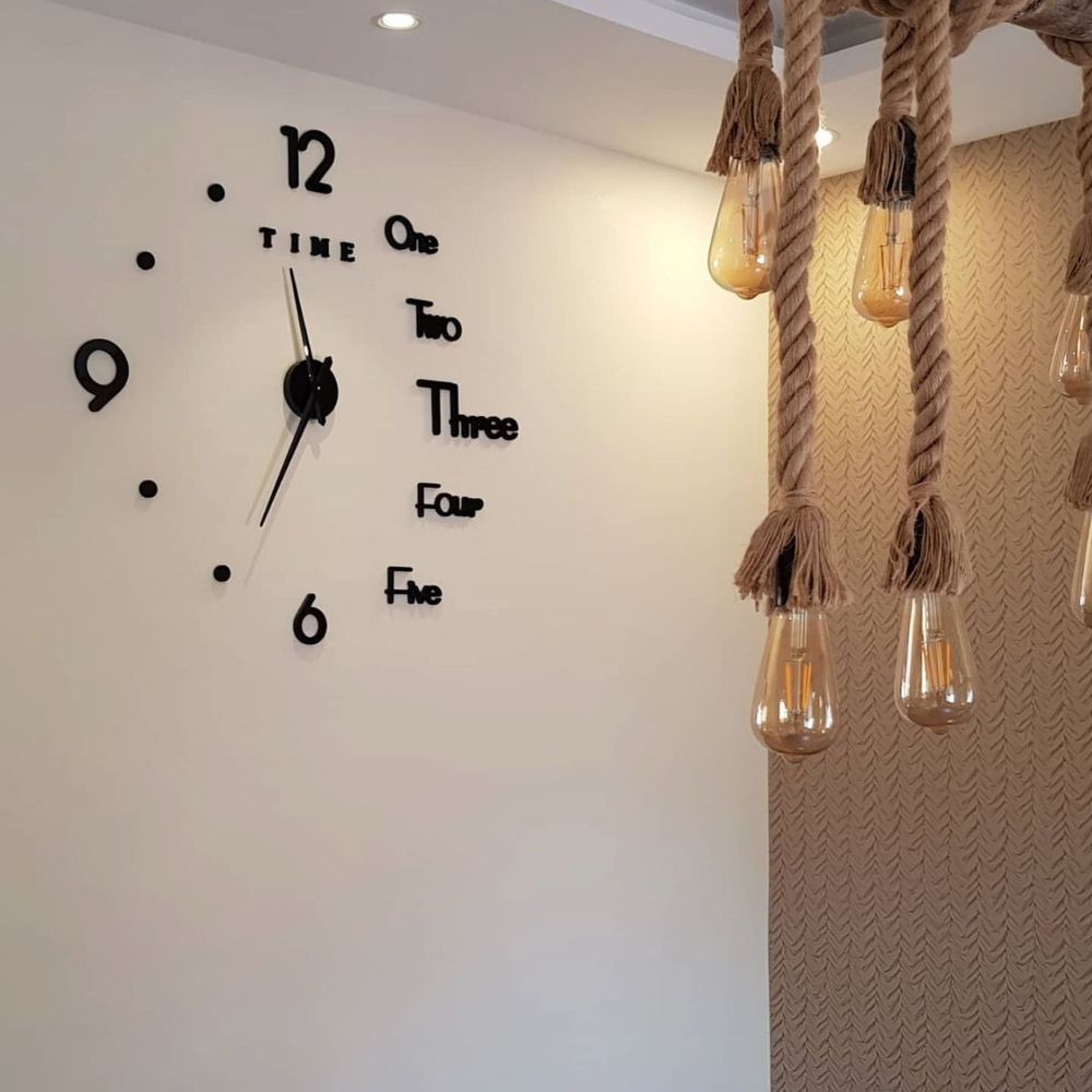 Reloj 3d Pared - Decoración Moderna - Modelo Isaella Negro - Promart