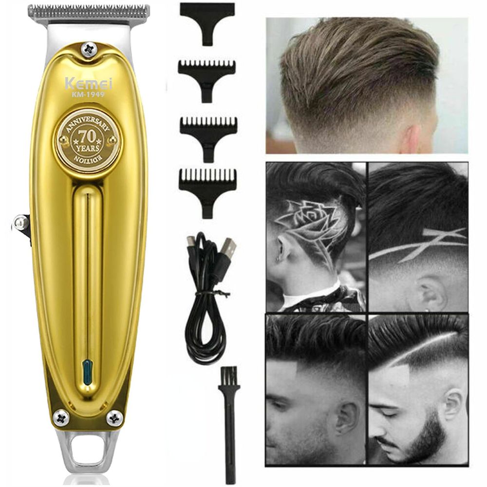 Maquina Patillera Kemei Inalambrico 70 Years KM-1949 Dorado - Promart