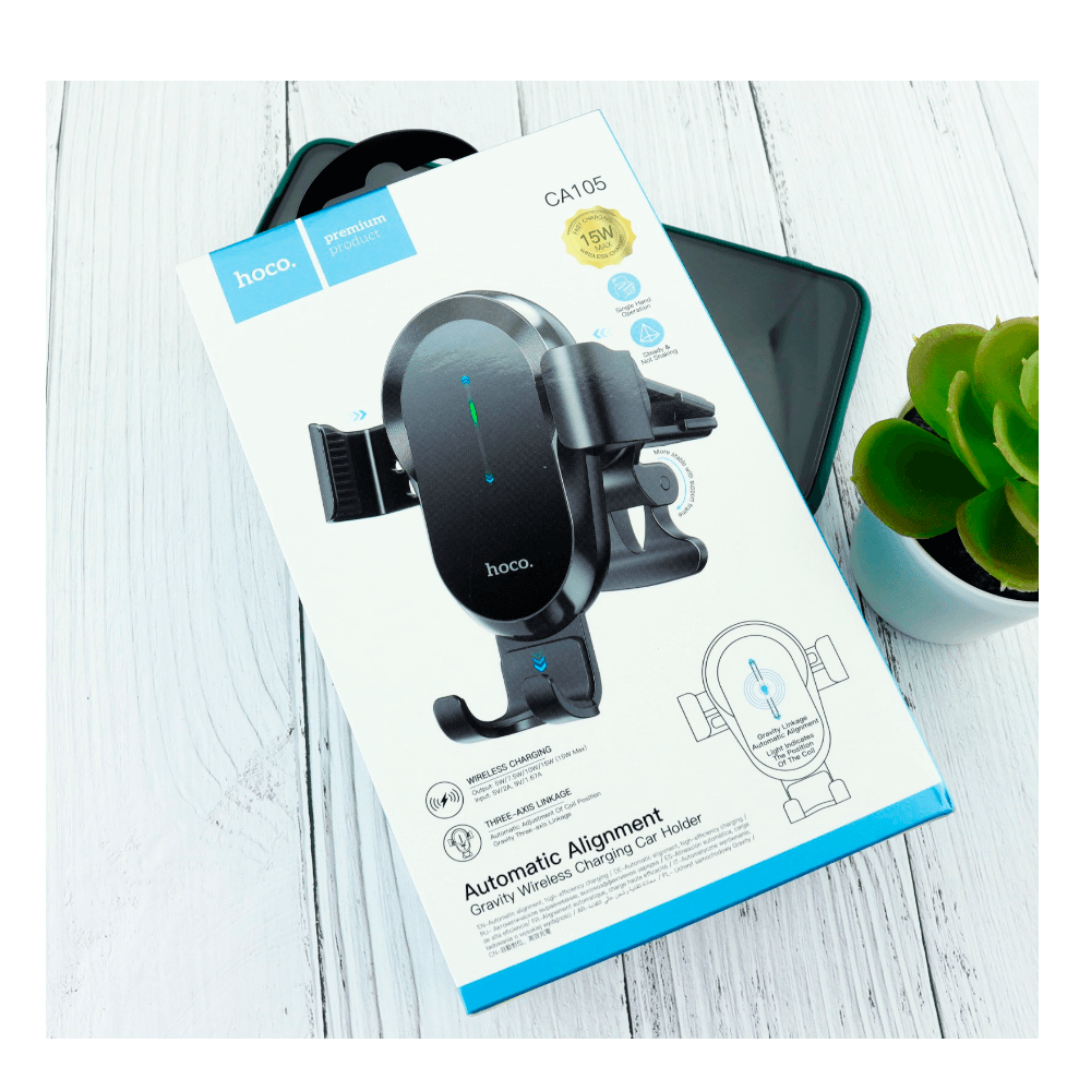 Holder Soporte para Coche Hoco CA105 con Carga Inalámbrica - Promart