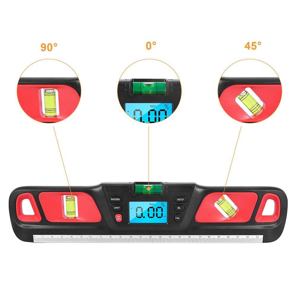 Regla de Ángulo de Nivel Digital Transportador Digital Hw-200 Rojo ...