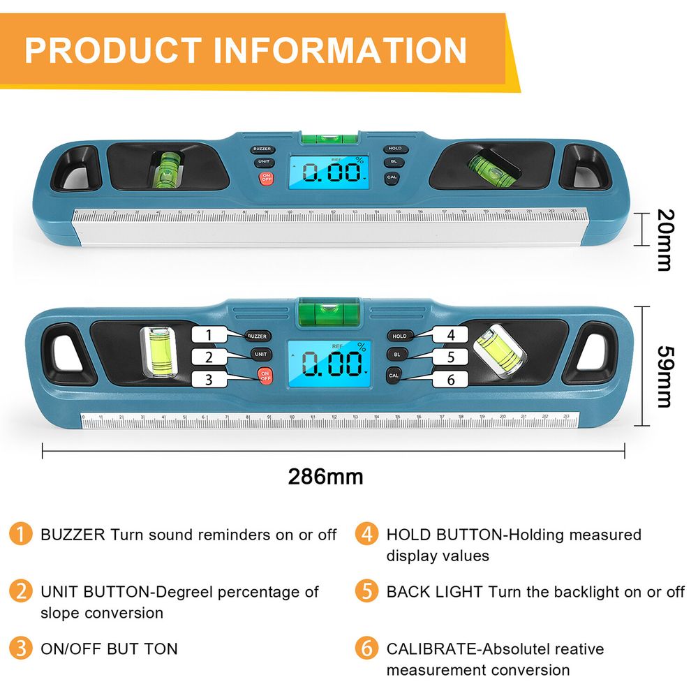 Regla Angular de Nivel Digital Hw-200 Cian - Promart
