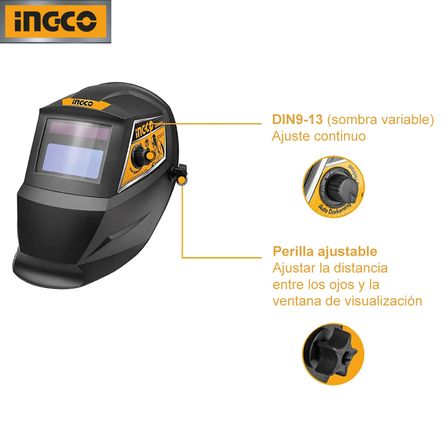 Casco para Soldar Automático Fotosensible Ingco AHM008 - Promart