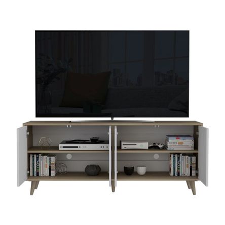 Mesa para TV 50" Bora Melamina Rovere/Blanco Tuhome - Promart