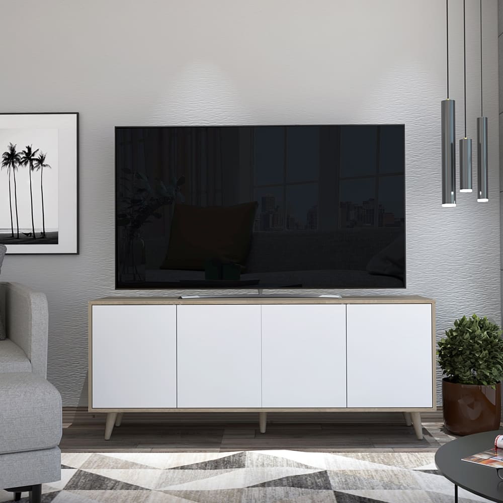 Mesa para TV 50" Bora Melamina Rovere/Blanco Tuhome - Promart