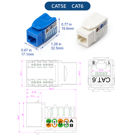 Jack Keystone RJ45 CAT6 CAT6A CAT5E Conector Modular UTP | Promart.pe ...