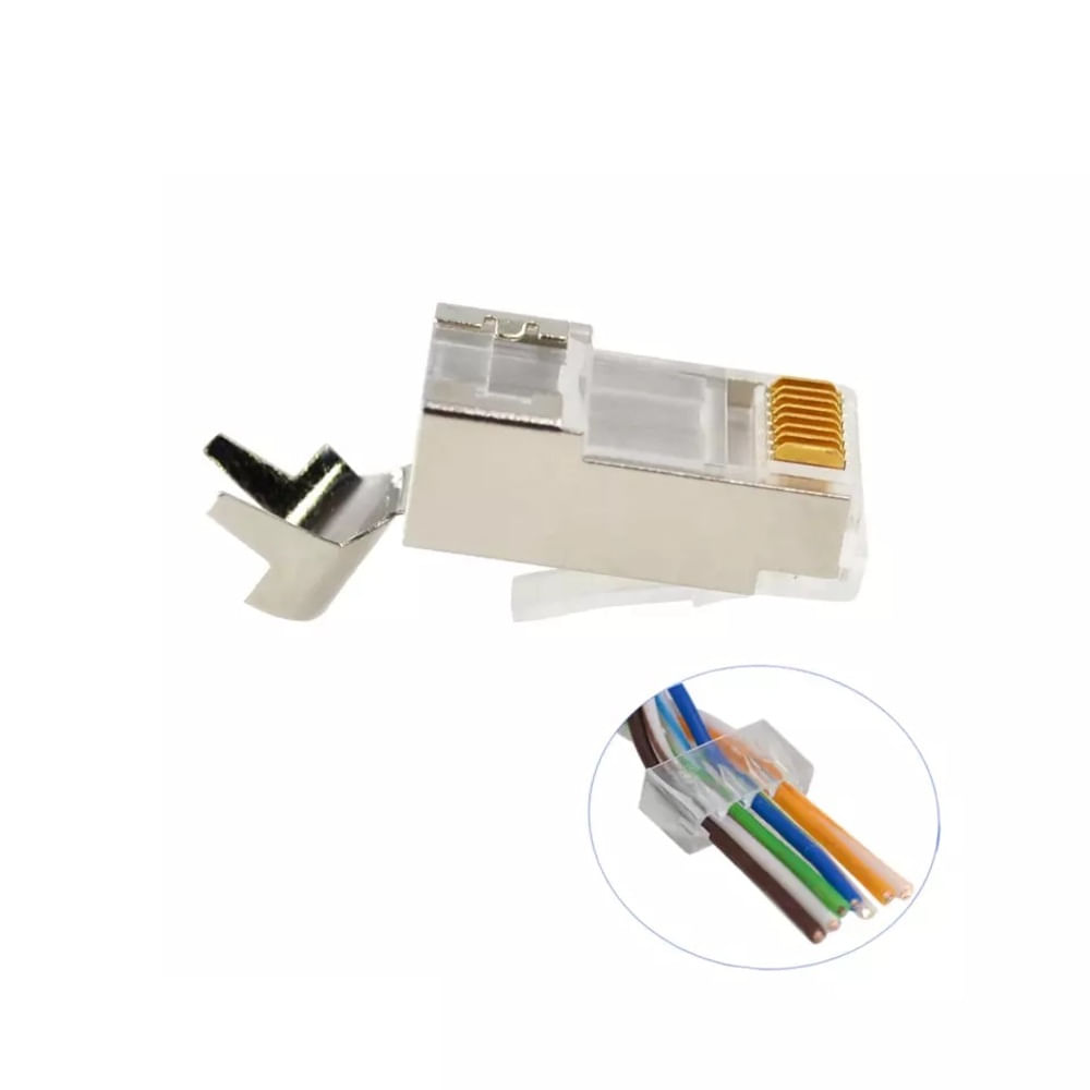 Conector RJ45 CAT7 Metálico Blindado Apantallado Modular | Promart.pe ...