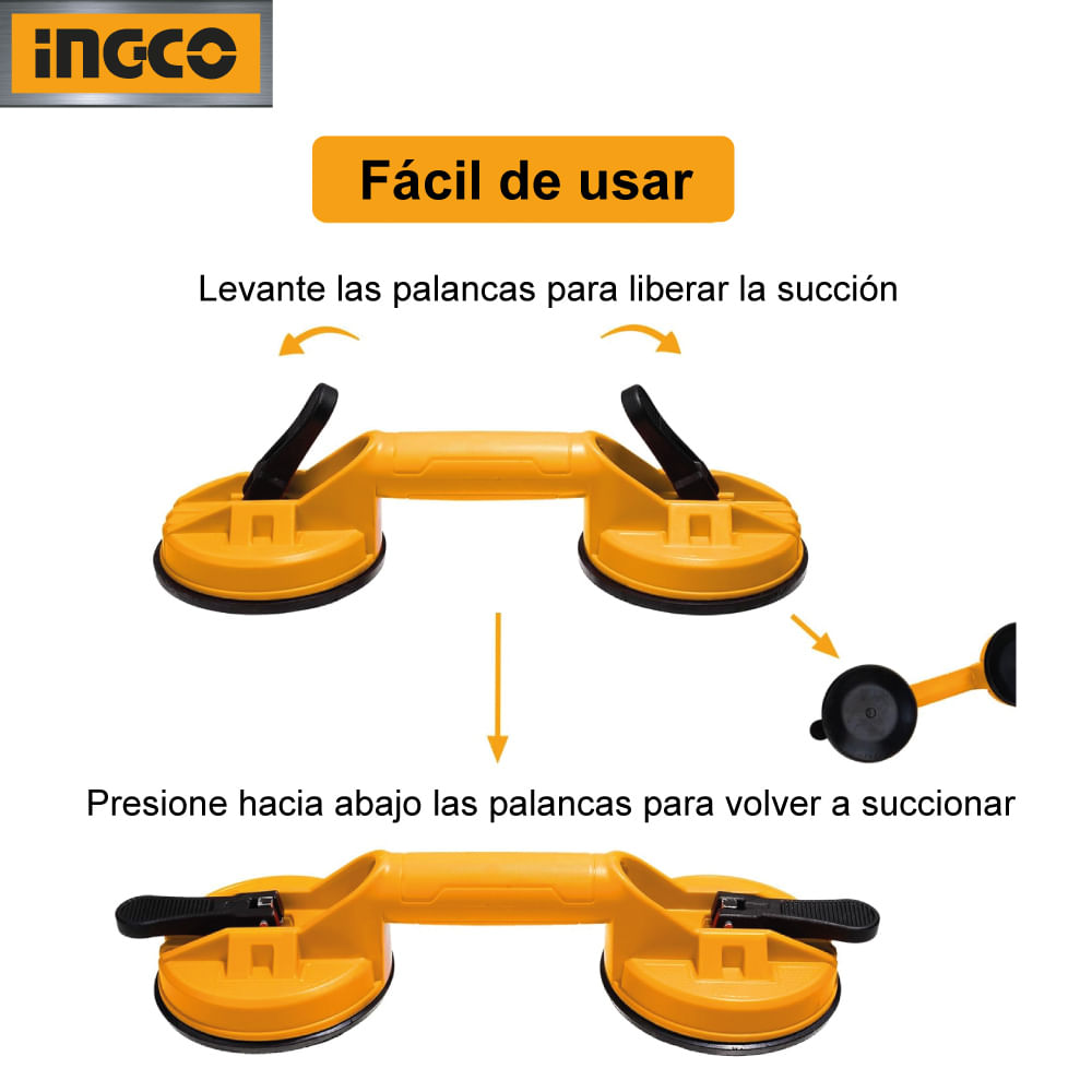 Ventosa Doble Ingco Vidrio Cerámicos 50KG | Promart.pe - Promart