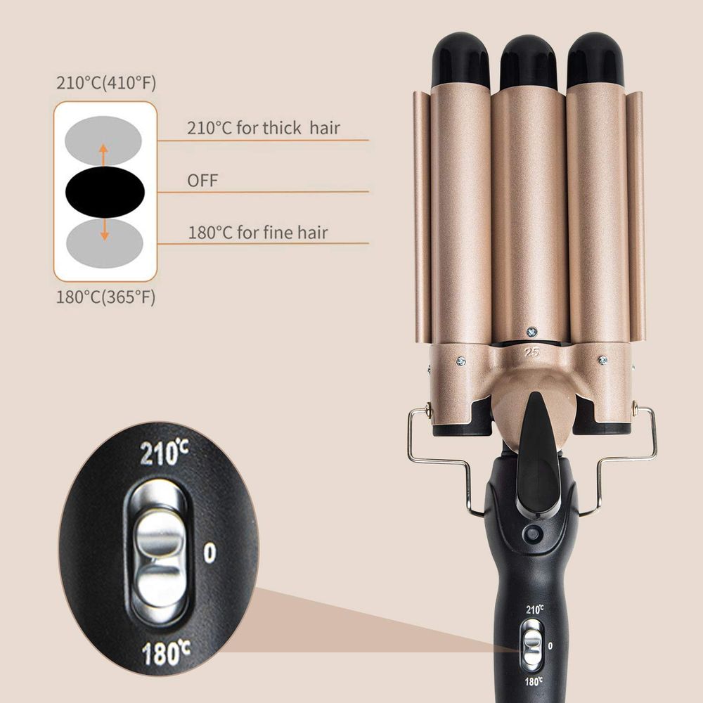 Tenaza Rizador De Pelo Profesional Triple Cilindro Barril - Promart