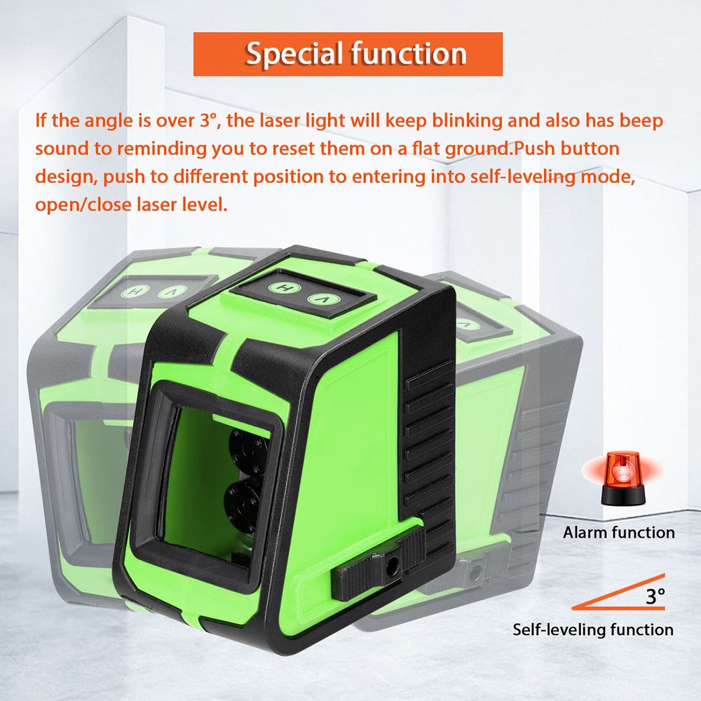 Mini Nivel Láser Infrarrojo Portátil Luz Verde 2 Líneas Rojas - Promart
