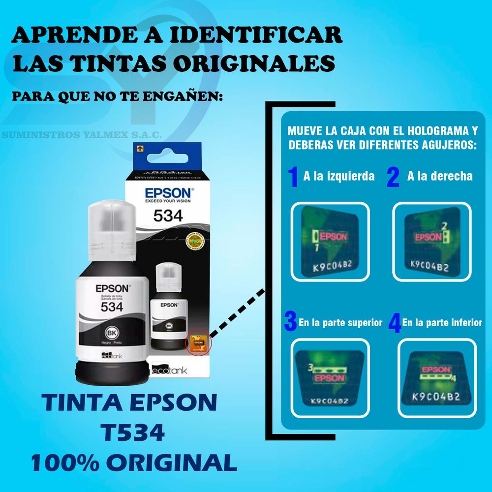 Tinta Epson T534 Negro M1120 M2170 M3170 | Promart.pe - Promart