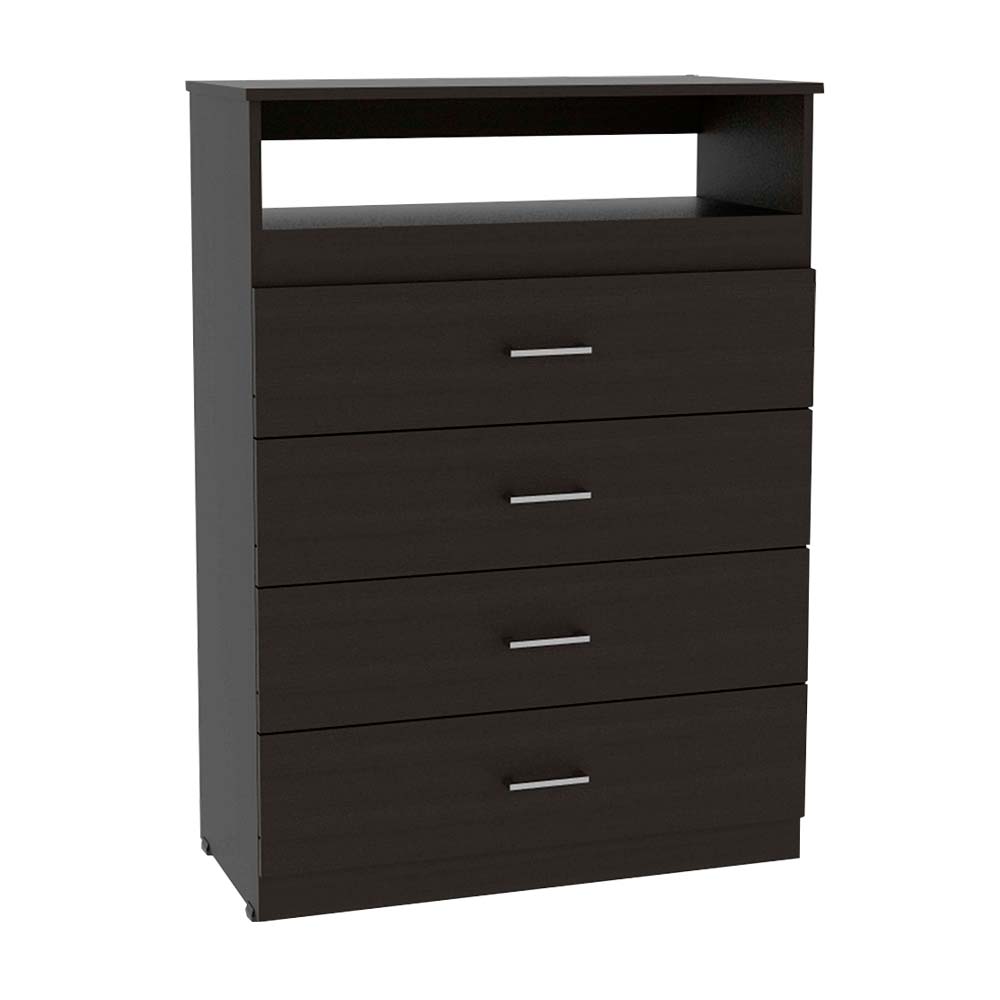 Cómoda Dario 4 cajones Negro Amaderado TV 40" Tuhome - Promart