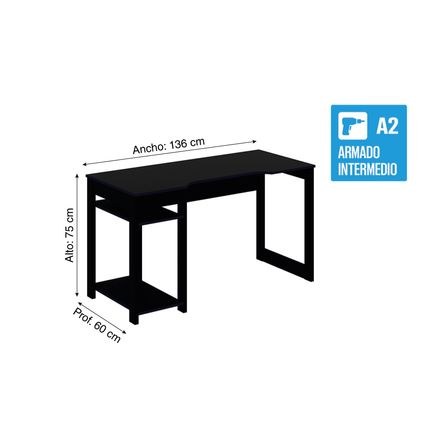 Escritorio Gamer Sirion MDP Negro/Azul Bonno - Promart