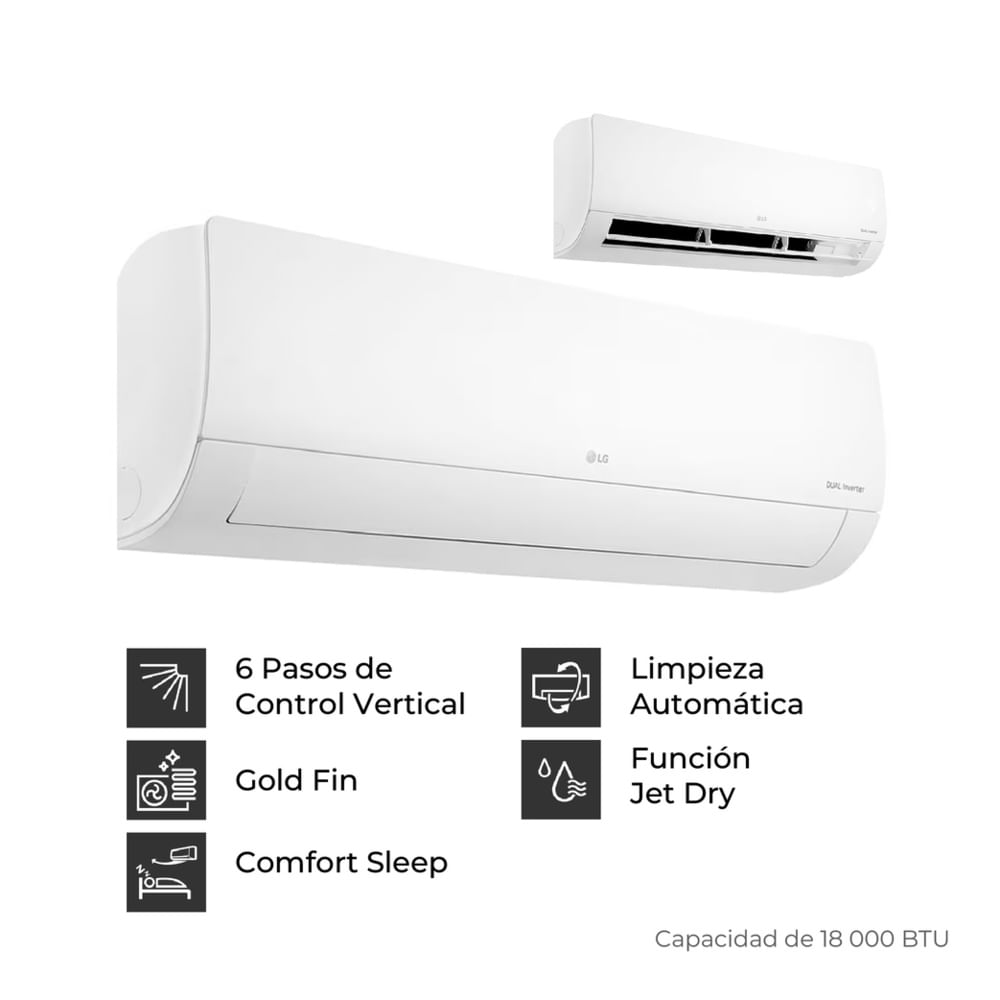 Aire Acondicionado LG Split De 18,000 BTU/H Inverter Frío/Calor - Promart