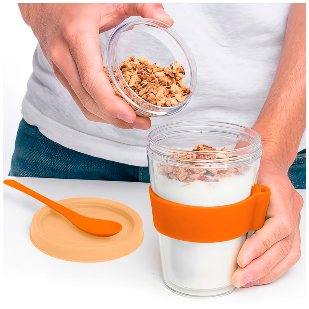 Vaso para Ensaladas de Frutas Cereales Naranja GP1 - Promart