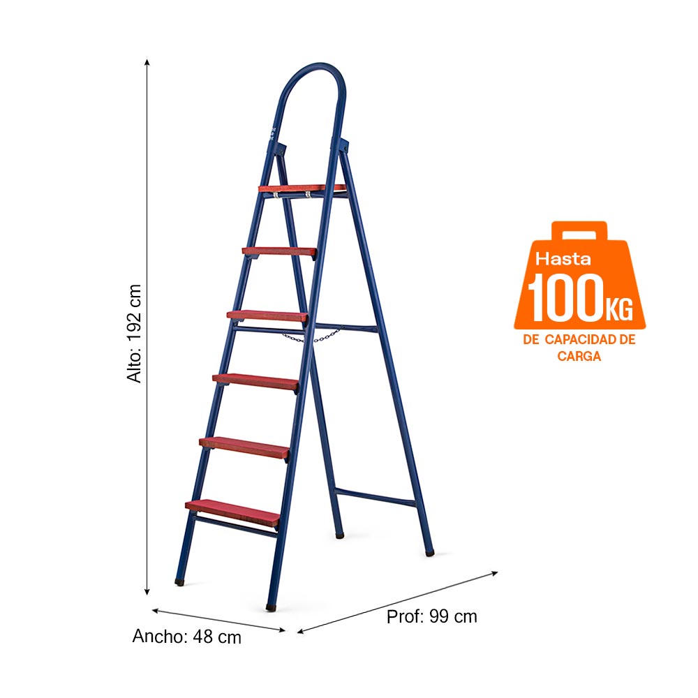 Escalera metálica de 6 pasos M&m - Promart