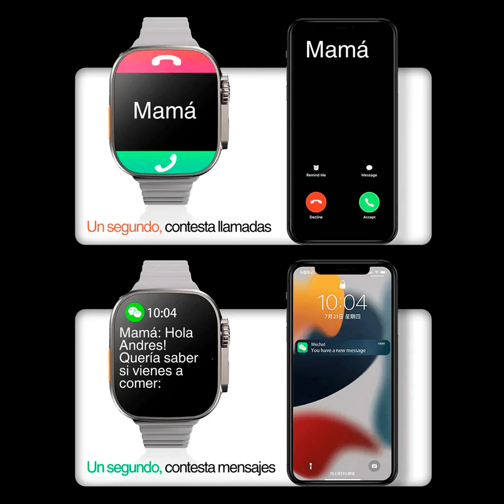 Smart Watch EW08 Ultra Redes Sociales Ritmo Cardiaco Oximetro Reloj ...