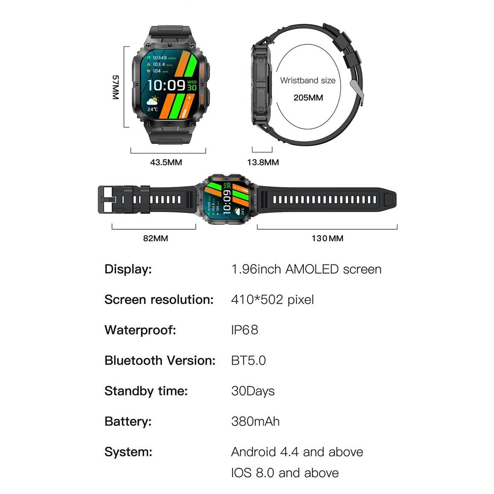 Smartwatch Spovan K61 Pro Monitor Salud Multisport - Promart