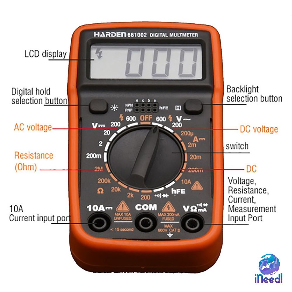 Tester Multimetro Digital Luz Harden Profesional - Promart