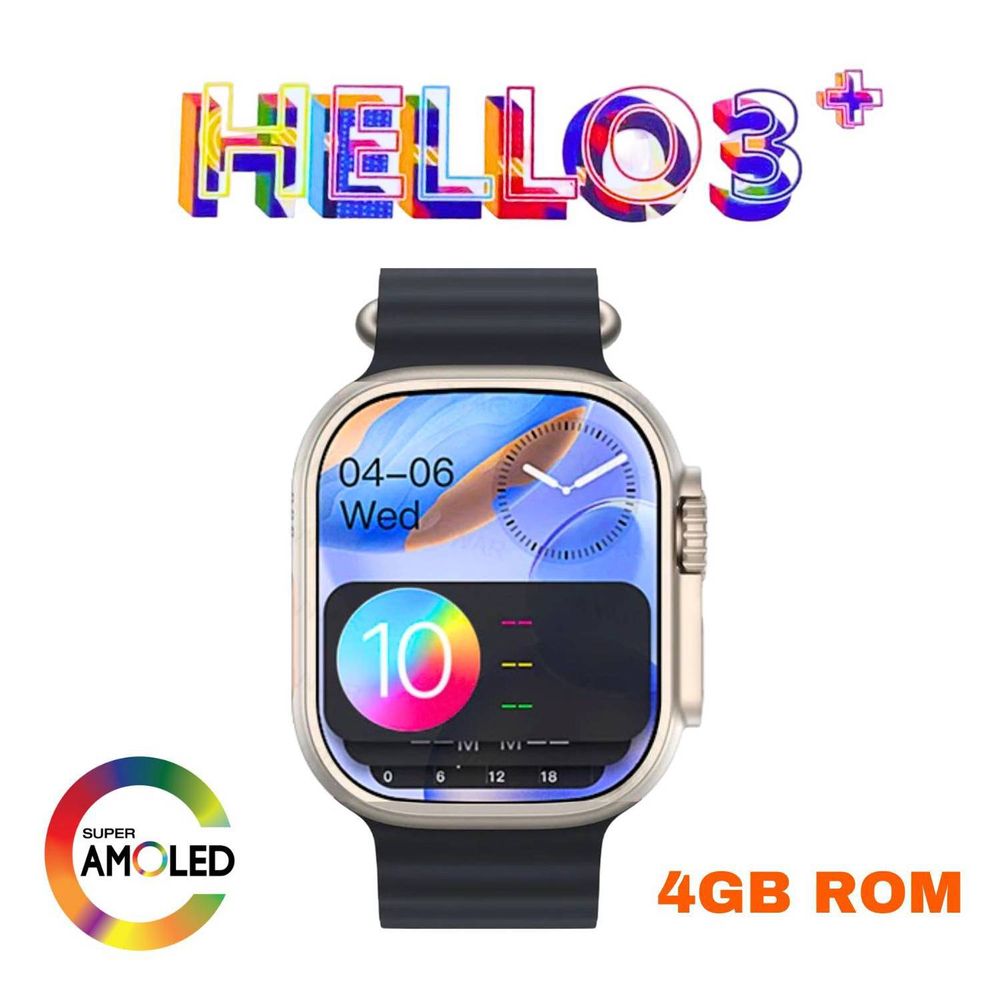 Smartwatch Hello Watch 3 Plus Ultra 4GB Pantalla Amoled Negro + Correa ...