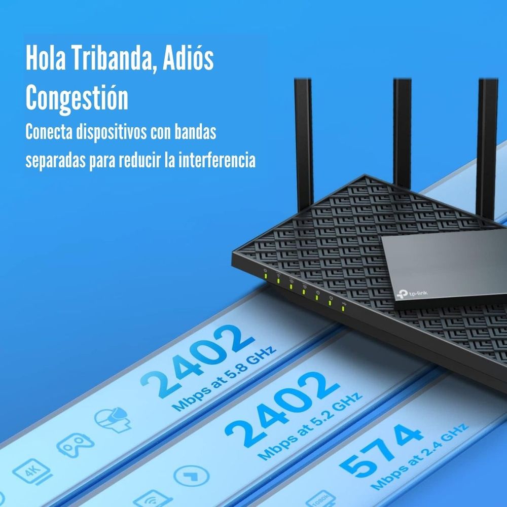 Router TP-Link Archer AX75 Wi-Fi 6 AX5400 Tri-Band Gigabit OneMesh ...
