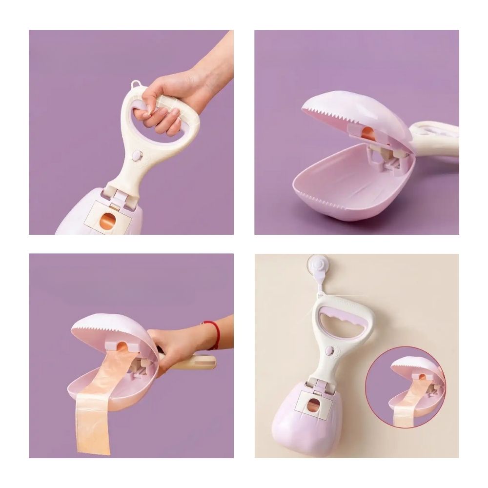 Recogedor Portátil de Excrementos de Mascotas con Bolsa Lila - Promart
