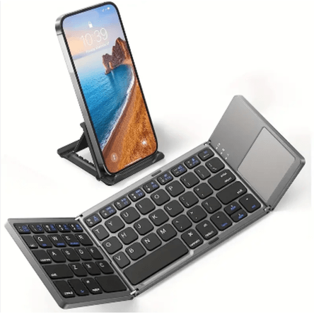 Mini Teclado Inalámbrico Plegable Bluetooth Con Touch Pad - Negro - Promart