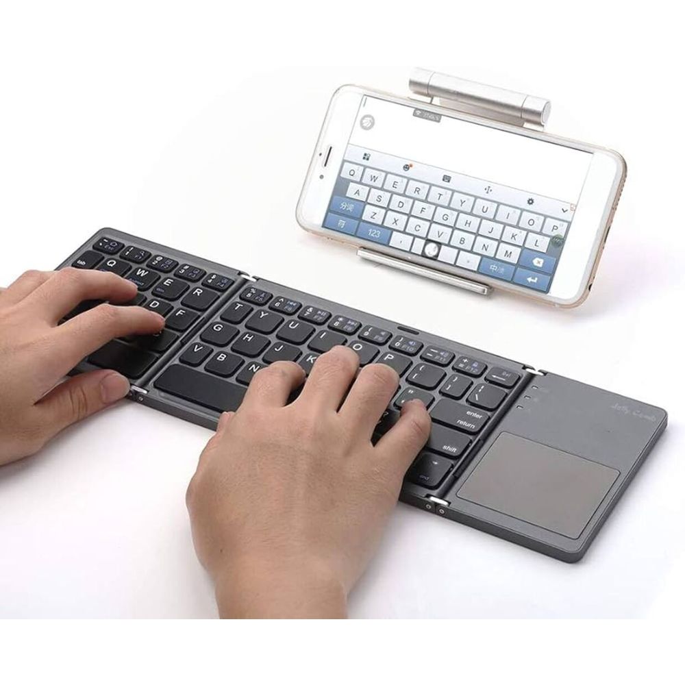 Mini Teclado Inalámbrico Plegable Bluetooth Con Touch Pad - Blanco ...