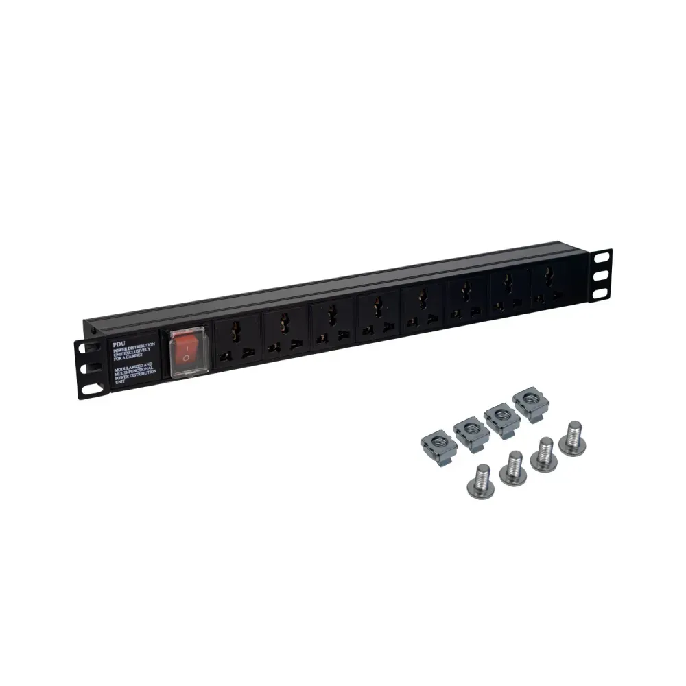 Power Rack 8 Tomas Universales 1.8 Metros 14 AWG Negro PR-PDR American ...