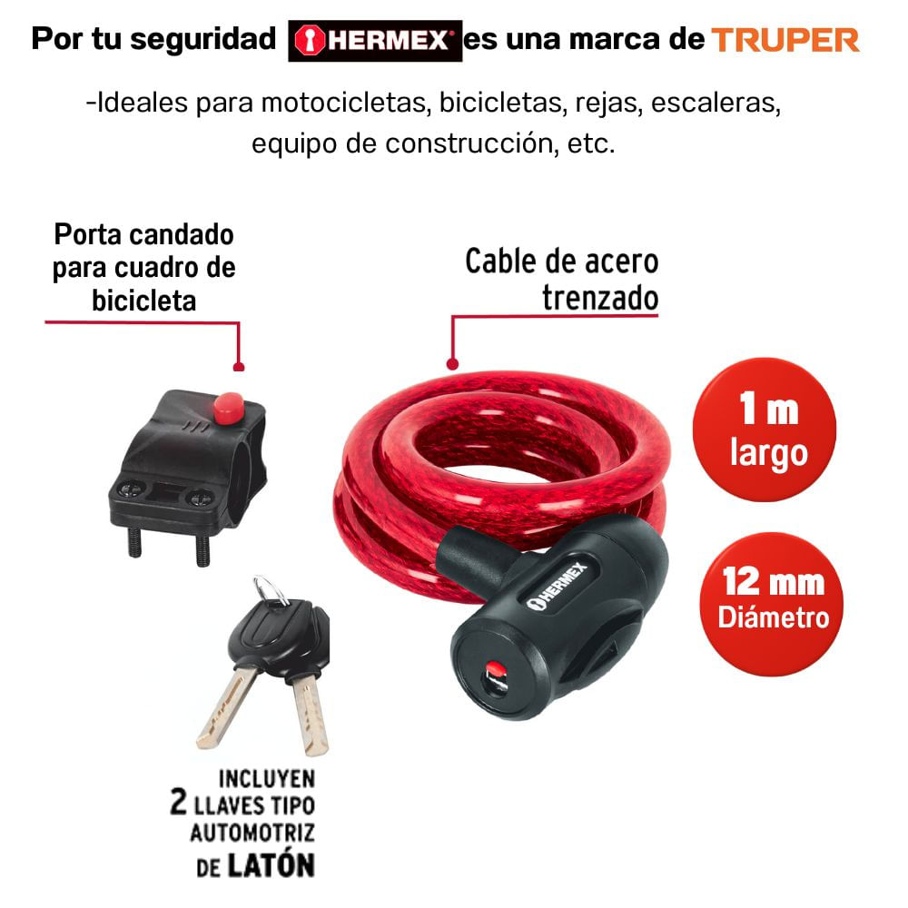 Kit Candado cadena Mini inflador para bicicleta - Promart