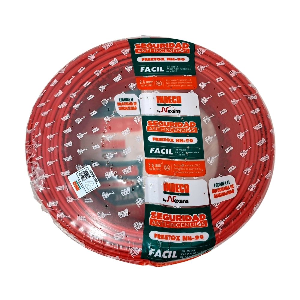 Cable Freetox-pc Nh90 450/750v 2.5mm2 Rojo R100 Indeco - Promart